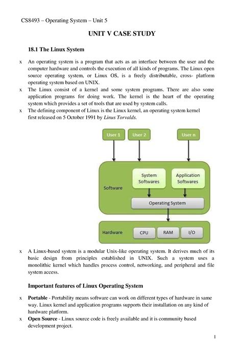 Unit Os UNIT V CASE STUDY Linux System Design Principles Kernel