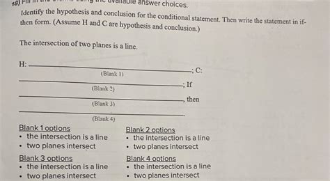 Solved Identify The Hypothesis And Conclusion For The