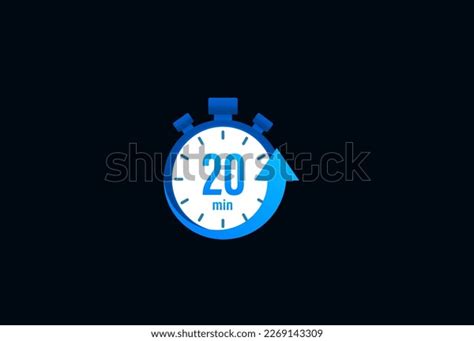 20 Minutes Timer Black Background Vector Stock Vector Royalty Free