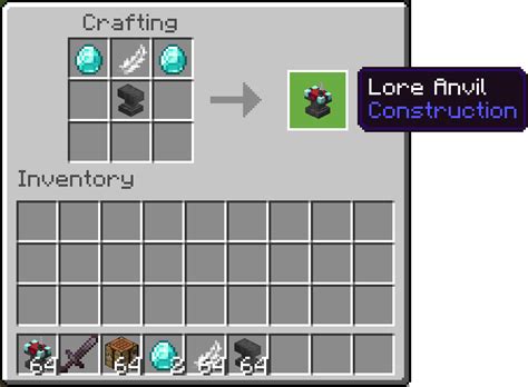 Lore Anvil Add lore to items – Minecraft Addon