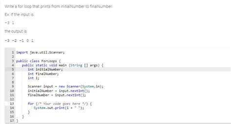 Write a for loop that prints from initialNumber to | Chegg.com