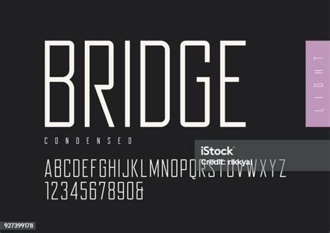 압축 된 빛 레트로 산 세 리프입니다 벡터 글꼴 대문자 알파벳 문자 및 숫자 글꼴 인쇄 술 0명에 대한 스톡 벡터 아트 및 기타 이미지 Istock