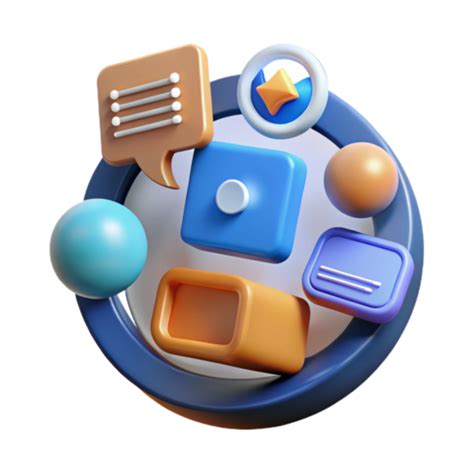 Abstract 3d Render Of Colorful Geometric Shapes And Ui Elements 55449107 Png