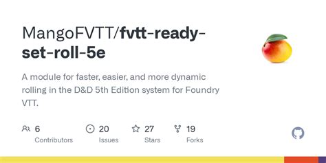 Releases · Mangofvttfvtt Ready Set Roll 5e · Github