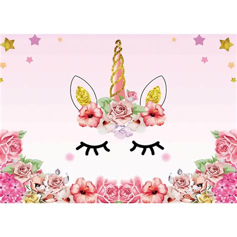 Unicorn Background Girl Birthday Party Decoration Vicedeal