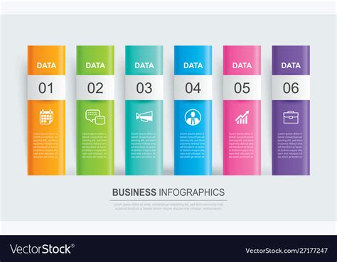 Infographics Tab Paper Index With 6 Data Template Vector Image