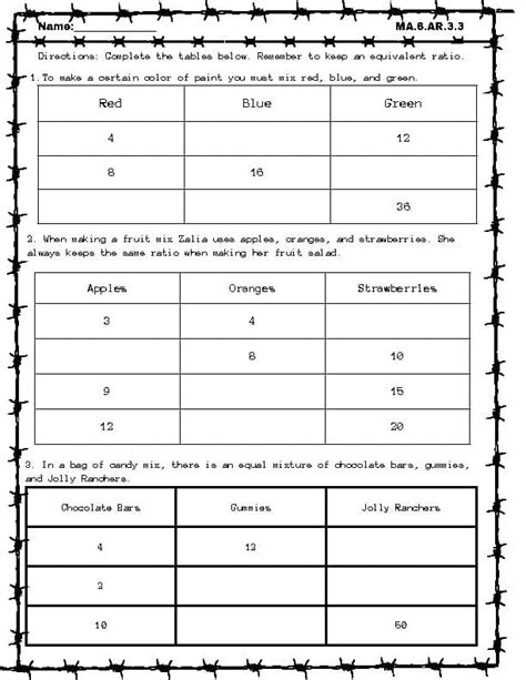 Three Column Table Missing Values By Martin Middle Math Tpt