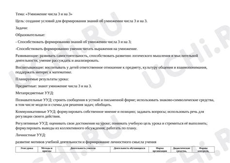 🟥 Заметки для презентации по теме “План урока математики по теме Умножение числа 3 и на 3