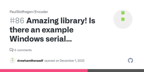 Amazing Library Is There An Example Windows Serial Interface Anywhere