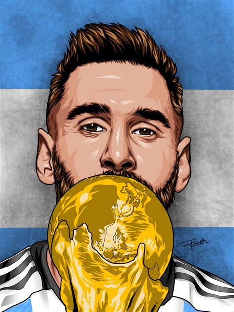 Messi With World Cup Messi Dibujo Fotos De Messi Dibujos De Futbol