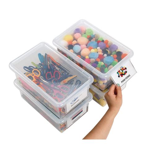 Clear Easy Label Bins With Lids Set Of