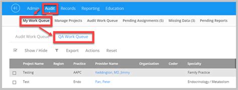 Using Audit Managers Qa Features Healthicity Support