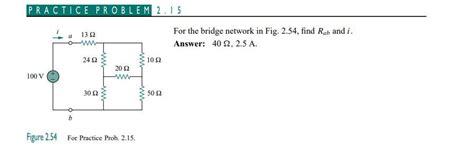 Solved PRACTICE PROBLEM For The Bridge Network In Fig Chegg