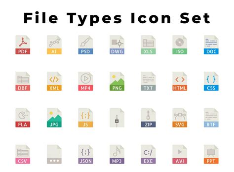 all file types icon set you need file formats icon set file extension