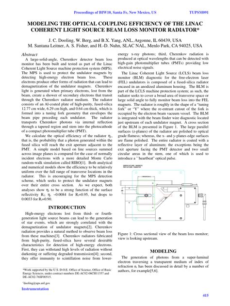 Pdf Modeling The Optical Coupling Efficiency Of The Linac Coherent