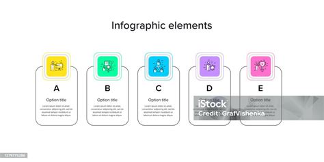 5단계 사각형의 비즈니스 프로세스 차트 인포그래픽 직사각형 회사 워크플로 그래픽 요소입니다 회사 순서도 프리젠 테이션 슬라이드 템플릿 벡터 정보 그래픽 디자인 5가지 개체에