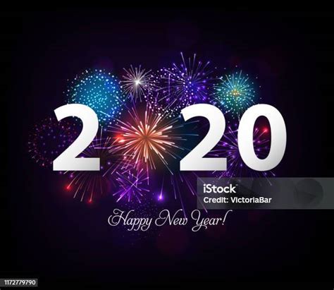 불꽃 놀이 블루 배경과 새해 복 야 그림입니다 프리미엄 인사말 카드 파티 초대장을위한 벡터 홀리데이 디자인 12월 31일에 대한 스톡 벡터 아트 및 기타 이미지 Istock