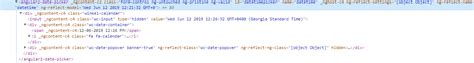 Html Angular2 Date Picker Only Current Date Time Is Displayed