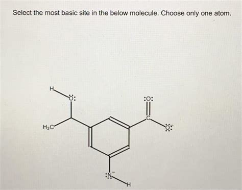 Solved Select The Most Basic Site In The Below Molecule Chegg Com