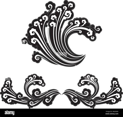 Two Version Floral Wave Pattern Design Stock Vector Image And Art Alamy