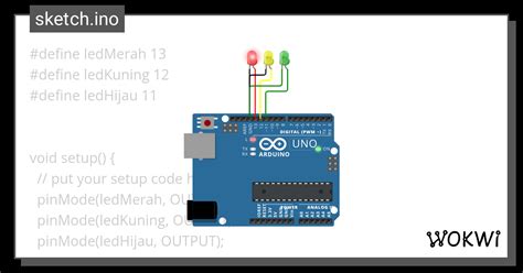 Bahan Uts 1 Kontrol Led Wokwi Esp32 Stm32 Arduino Simulator