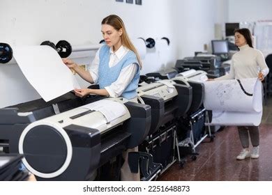 Woman Using Printer While Working Print Stock Photo Shutterstock