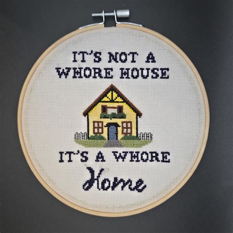 It S Not A Whore House It S A Whore HOME Completed Cross Stitch Etsy