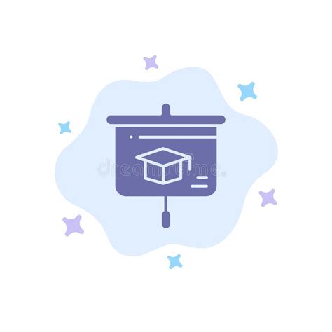 Chart Education Presentation School Blue Icon On Abstract Cloud Background Stock Vector