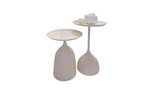 Hida Goblet Shaped Nesting Table Set White