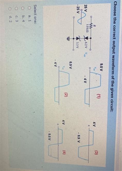 solved choose the correct output waveform of the given