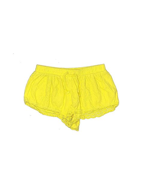 Zara 100 Cotton Solid Yellow Shorts Size 8 55 Off Thredup
