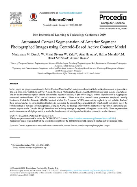 pdf automated corneal segmentation of anterior segment photographed