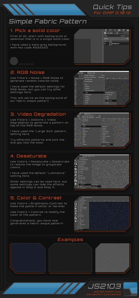 Guide Generating Fabric Patterns In Gimp 21012 By Js21o3 On Deviantart