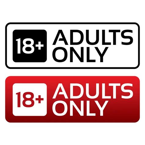 Adults Only Content Button Vector Red Sticker Stock Vector Image By Blankstock