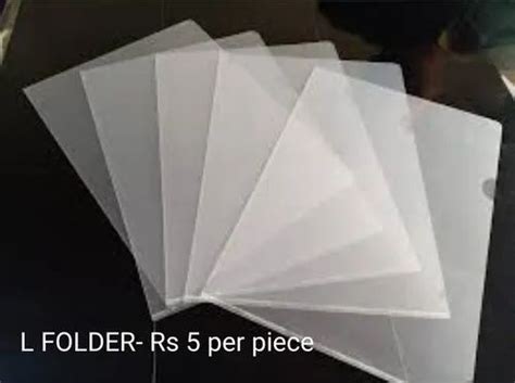 Plastic L Shape Transparent Folder For Office Paper Size A4 At 5 Piece In New Delhi