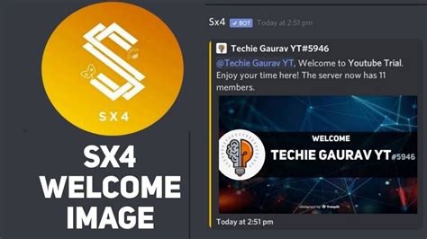 How To Setup Sx4 Discord Bot How To Setup Welcome Bot Discord Tutorial Techie Gaurav Youtube