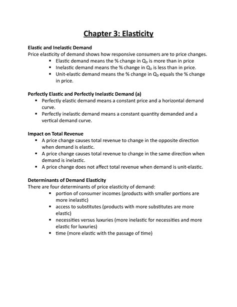 Chapter Elasticity Lecture Notes Chapter Elasticity Elastic And Inelastic Demand