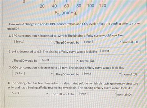 Solved Below Are Multiple Oxygen Binding Affinity Curves For Solved Below Are Multiple Oxygen Binding Affinity Curves For