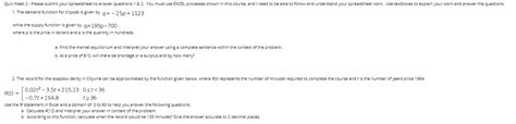 Solved Quiz Week 2 Please Submit Your Spreadsheet To