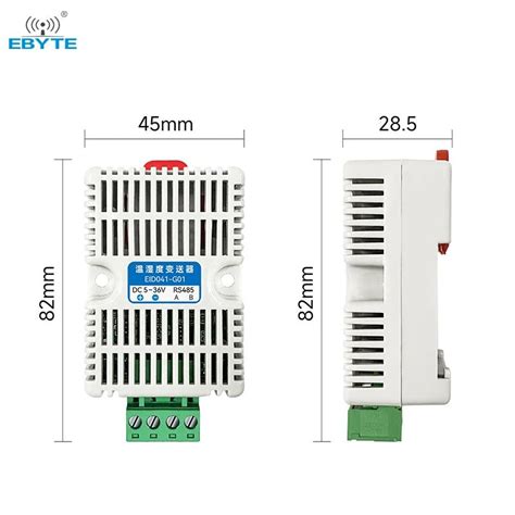Module Rail Modbus Rtu Protocol Rs485 Temperature And Humidity Sensor