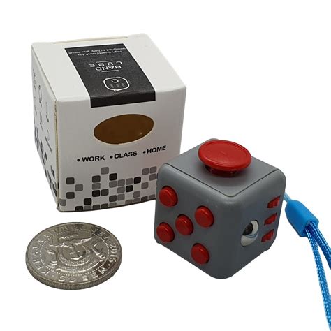 Mini Fidget Cube Gray Red Wizzon