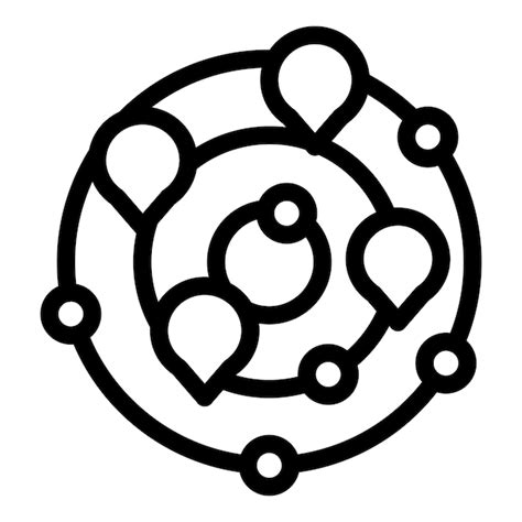 Premium Vector Black And White Vector Illustration Depicting A Circular Network With