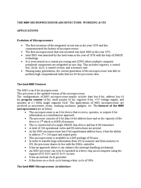 the 8085 microprocessor architecture pdf microprocessor central