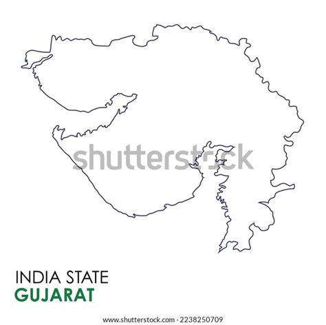Gujarat Map Indian State Gujarat Map Stock Vector Royalty Free 2238250709 Shutterstock