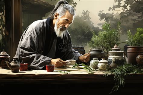 中国老中医传统医学研究医学插画图片下载 正版图片402507519 摄图网