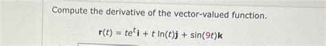 Solved Compute The Derivative Of The Vector Valued