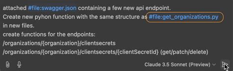 use swagger json for github copilot under ctrl