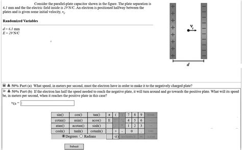 Solved Consider The Parallel Plate Capacitor Shown In The