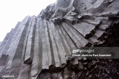 Columnar Basalt At Reynisfjara Black Sand Beach Iceland High Res Stock