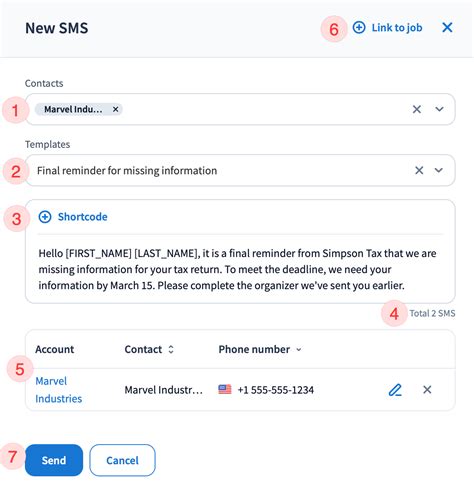 SMS Basic Create And Send TaxDome Help Center